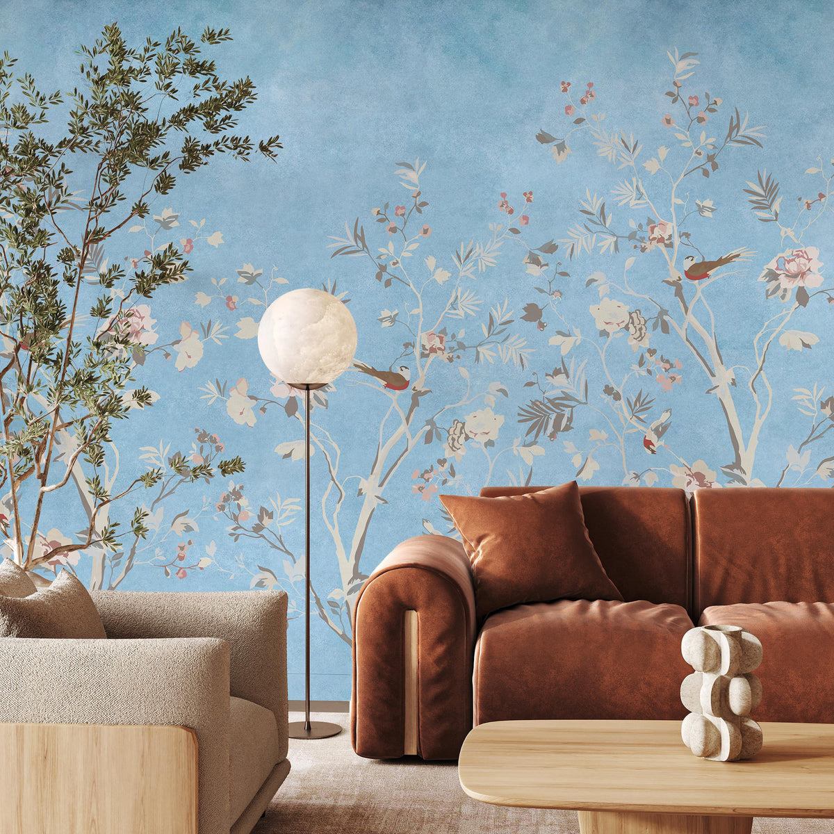 Spring Whisper Mural - Elegant Nature Accent | DeccoPrint
