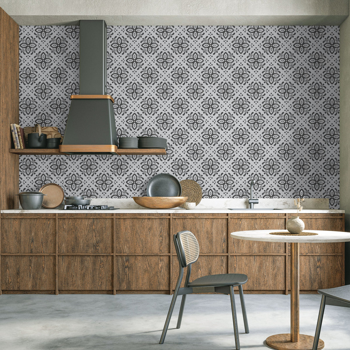 Euforia Mandala Wallpaper - Neutral and Elegant Tile design | DeccoPrint