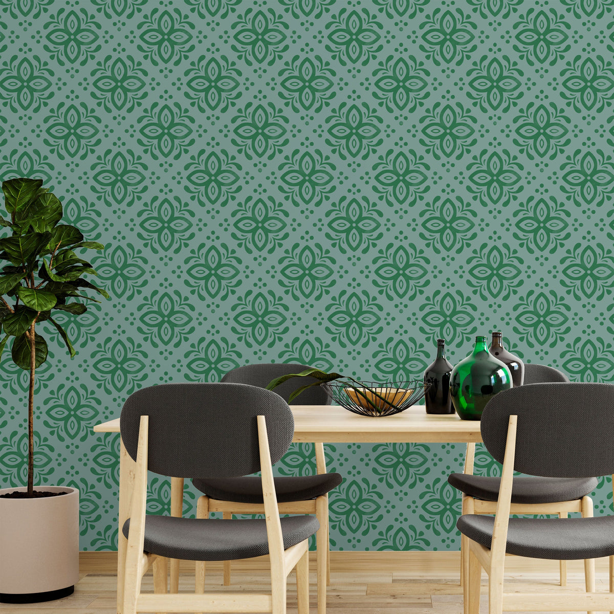 Euforia Mandala Wallpaper - Neutral and Elegant Tile design | DeccoPrint