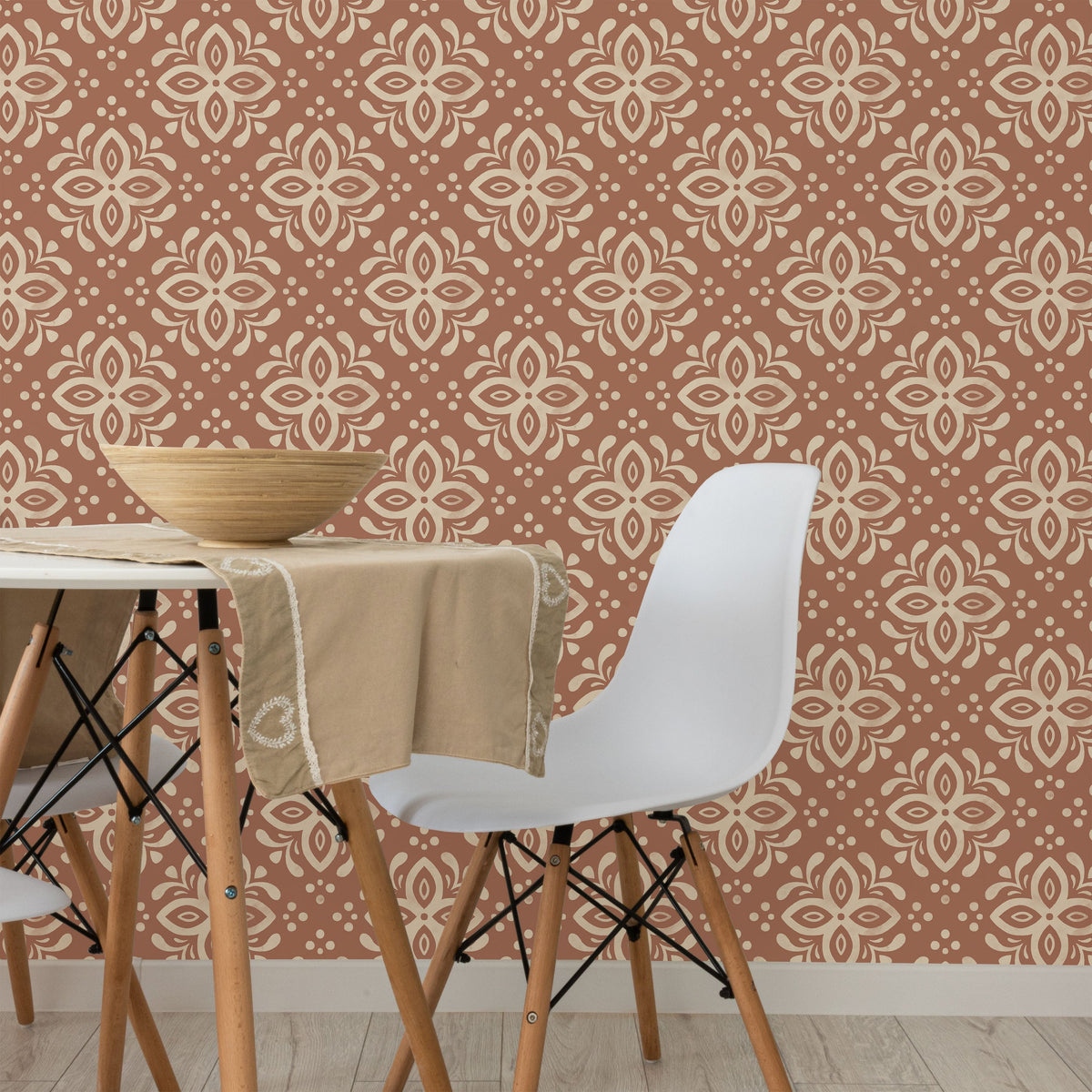 Euforia Mandala Wallpaper - Neutral and Elegant Tile design | DeccoPrint