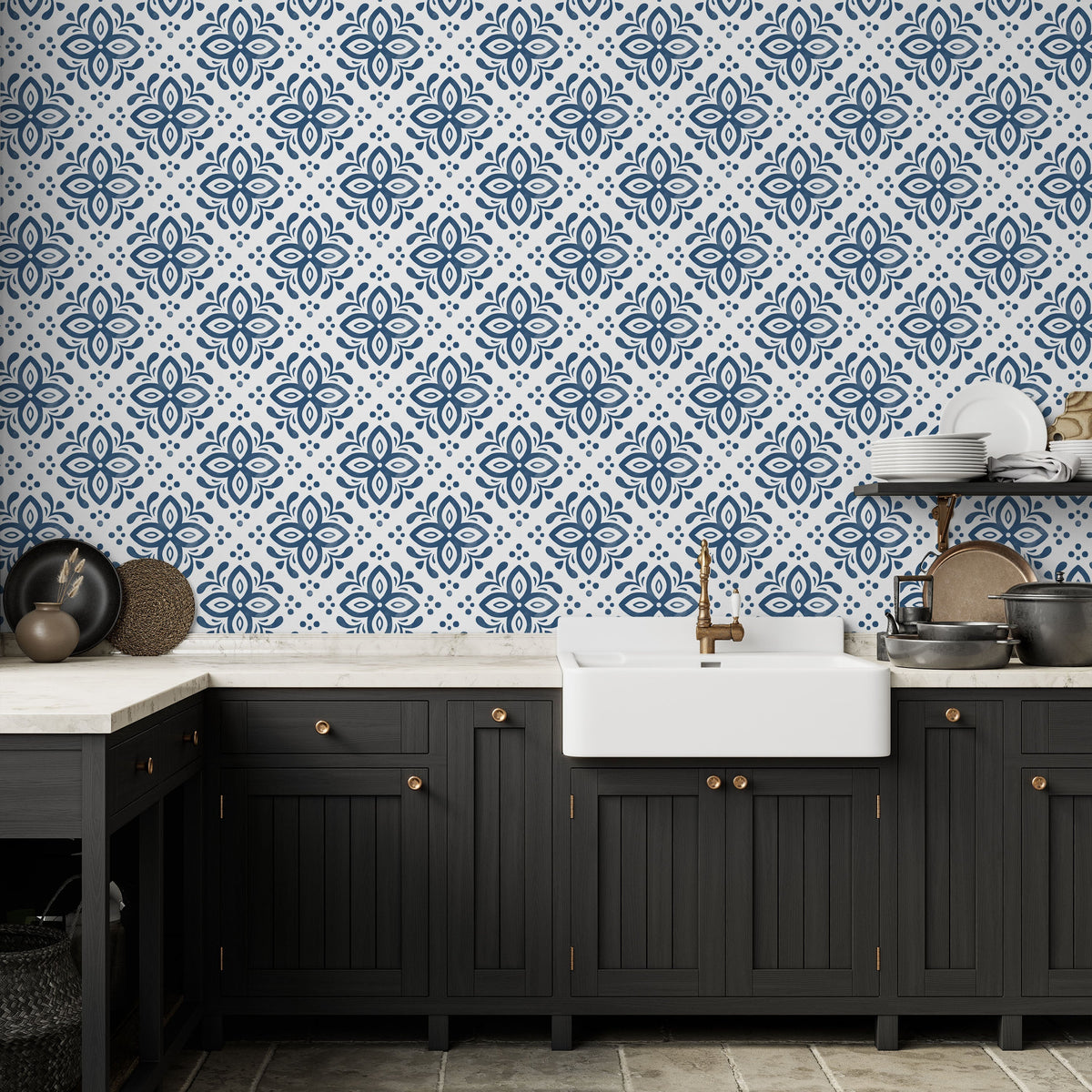 Euforia Mandala Wallpaper - Neutral and Elegant Tile design | DeccoPrint