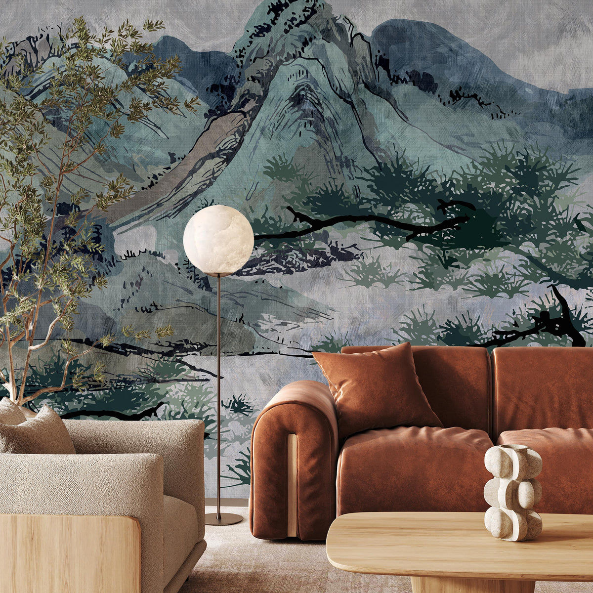Timeless Heights Mural Wallpaper - Elegant Nature Accent | DeccoPrint