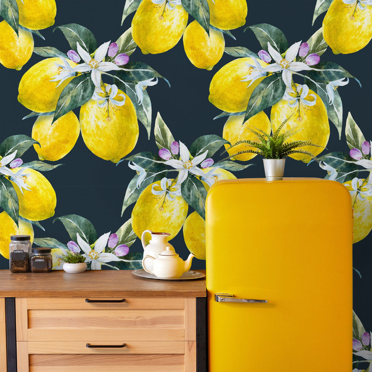 Lemon Tree Wallpaper – Vibrant Nature-Inspired Design | Deccoprint
