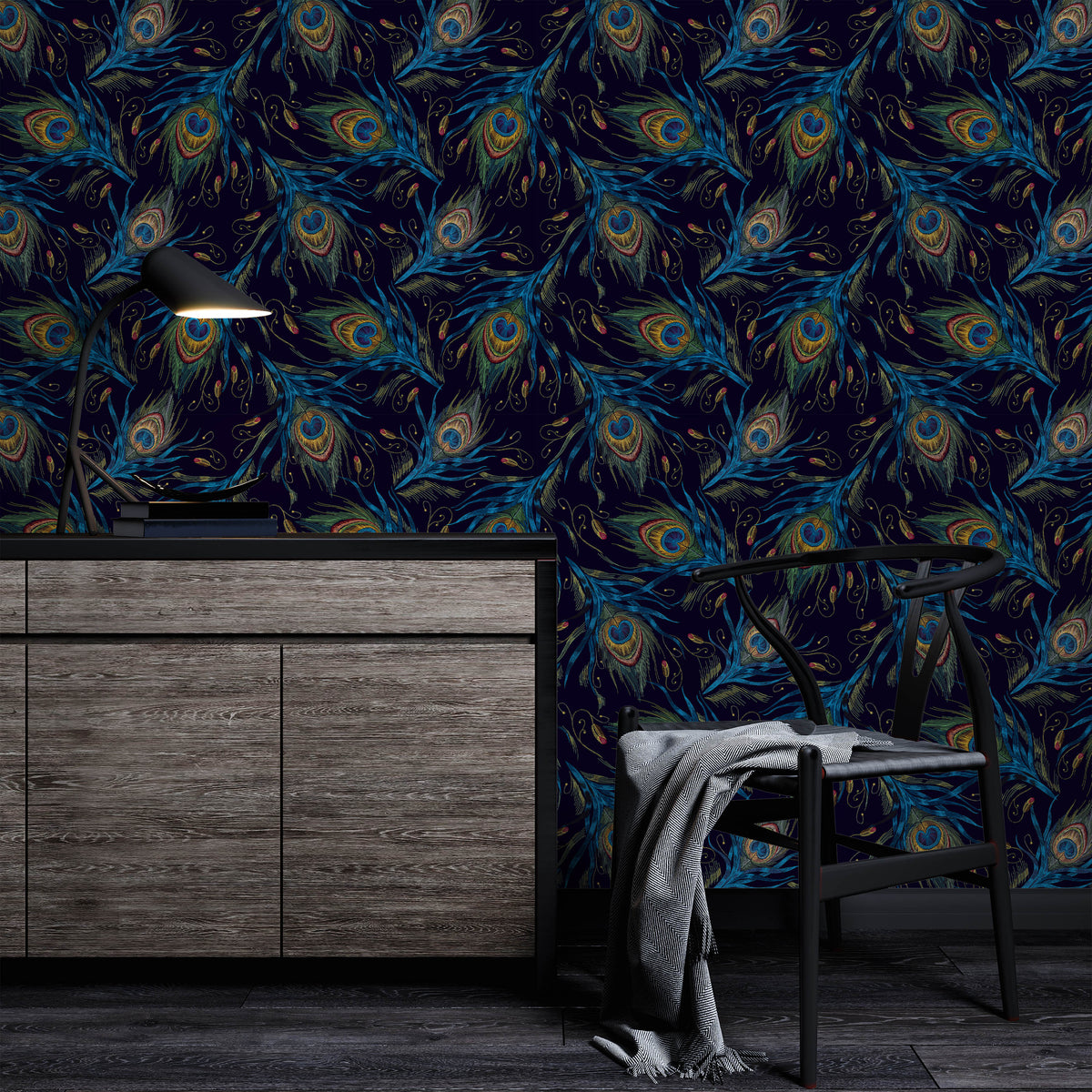 Peacock Feather Wallpaper - Bold & Sophisticated | Deccoprint