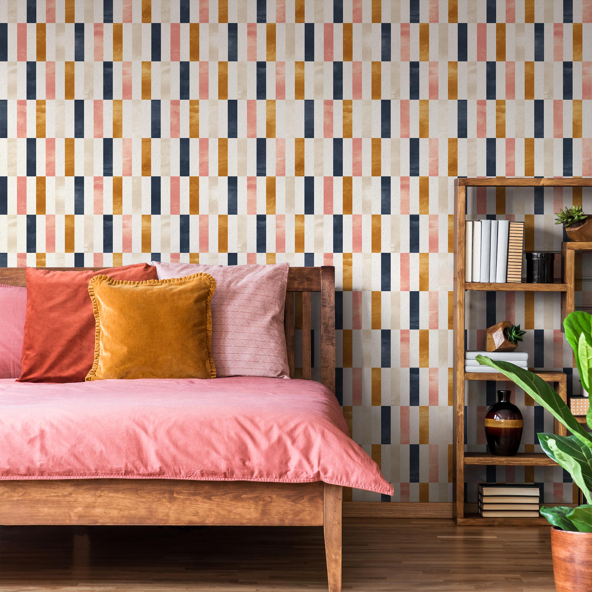 Vertical rectangles Wallpaper - Geometric style decor | DeccoPrint